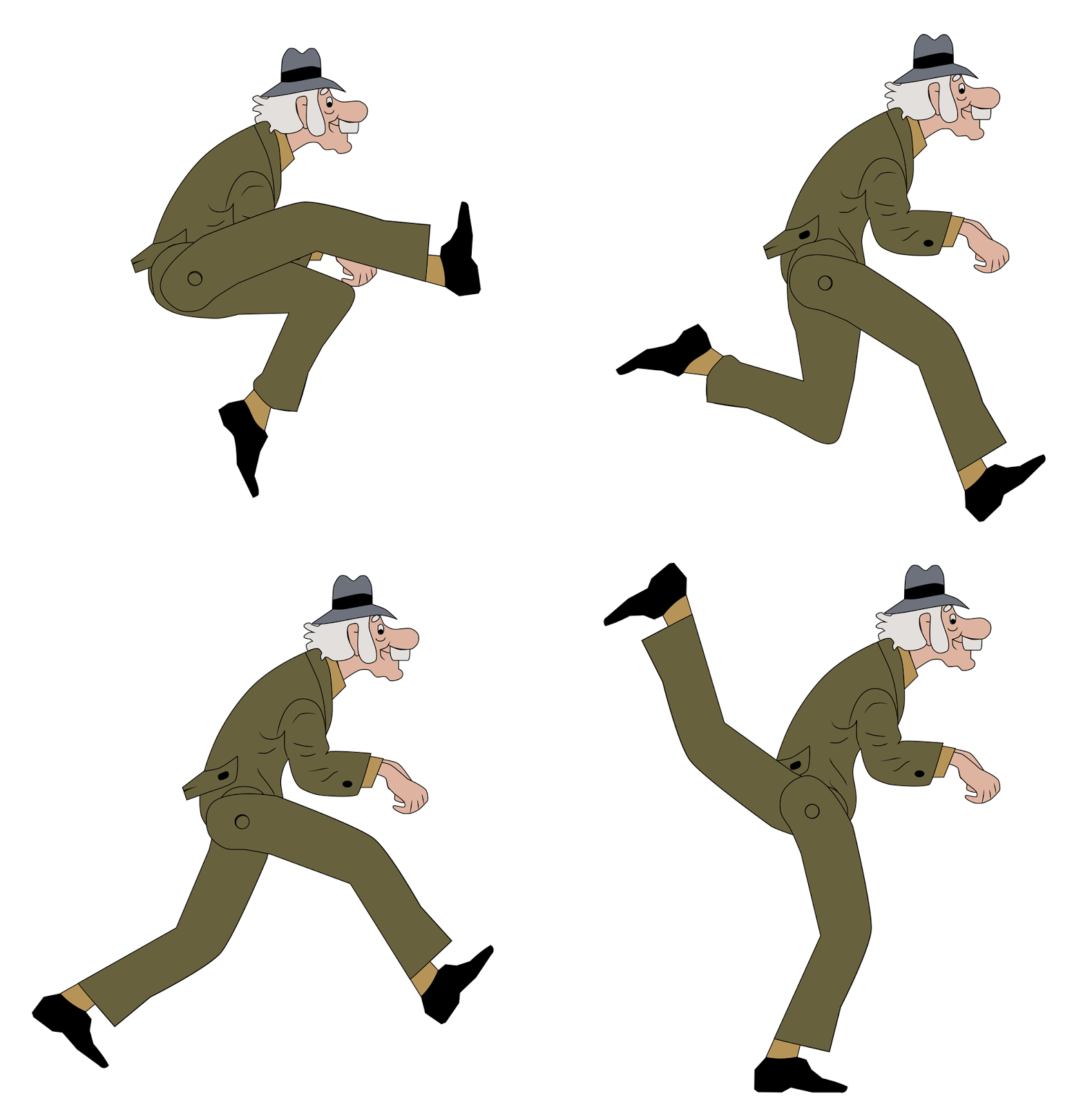 Шаблон для декупажа часов а ля Silly Walks по мотивам мульта Бобик в